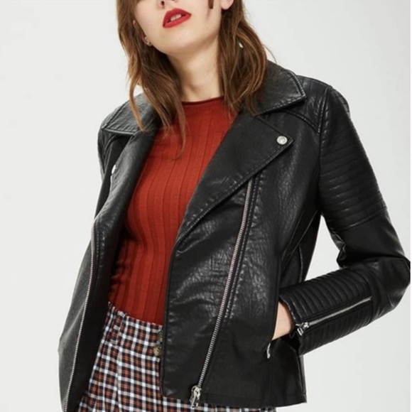 Topshop | Jackets & Coats | Topshop Moto Faux Leather Jacket | Poshmark